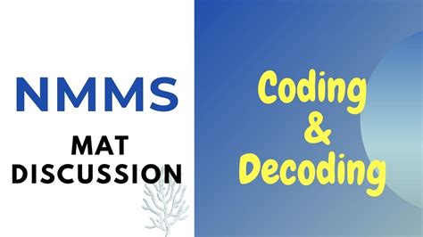 Nmms Mat Discussion Coding And Decoding Mental Ability Questions