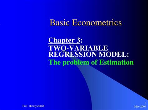 Ppt Mastering Two Variable Regression Model In Basic Econometrics