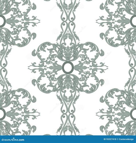 Vintage Baroque Damask Floral Pattern Vector Decor Background Luxury