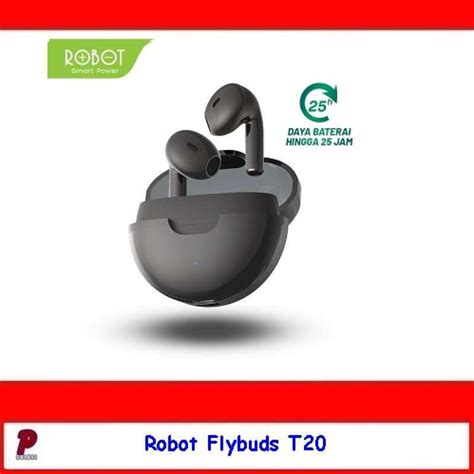 Jual Headset Wireless Tws Bluetooth Robot Flybuds T Hitam Garansi Tahun Di Seller