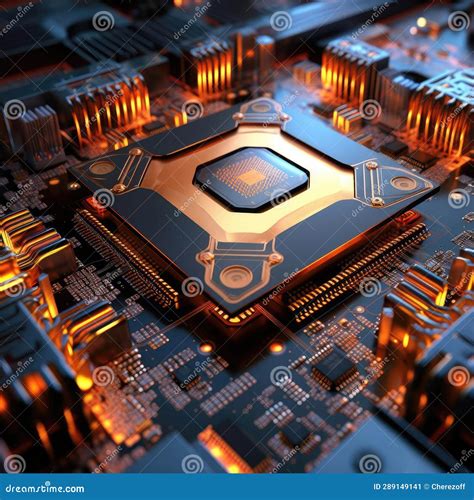Motherboard And CPU Stock Illustration Illustration Of Artificial