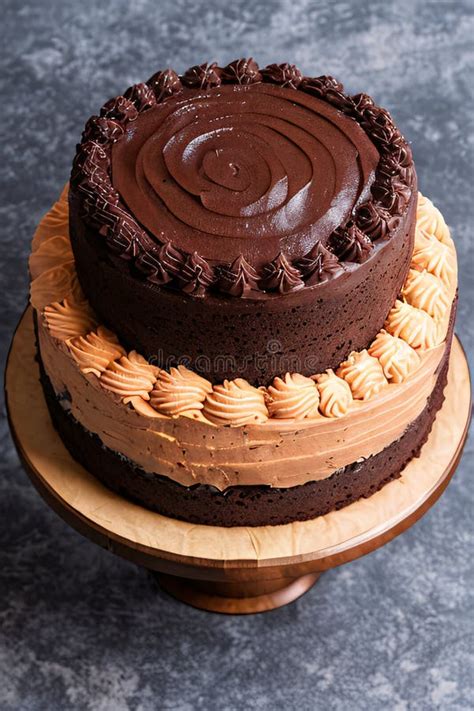 Delicious Chocolate Cake With Cream Treat Indulgence Dessert Concept