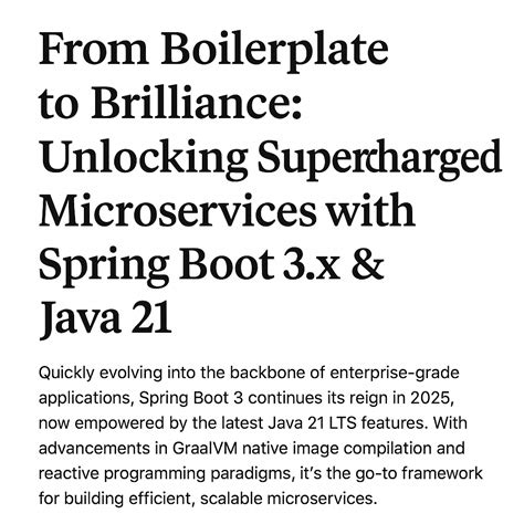 From Boilerplate To Brilliance Unlocking Supercharged Microservices With Spring Boot 3x And Java
