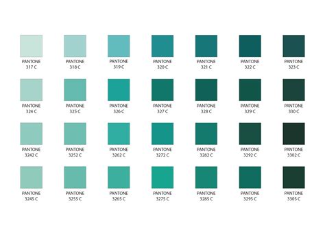Pantone Color Chart Green