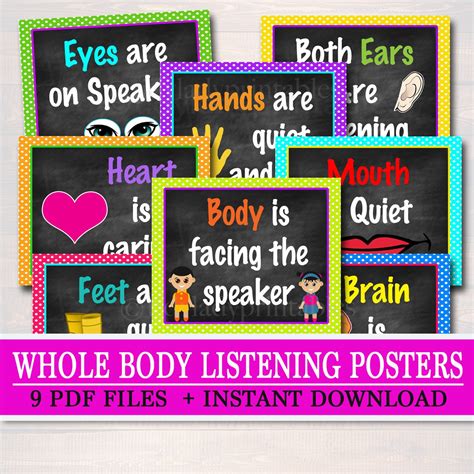 Whole Body Listening Printables