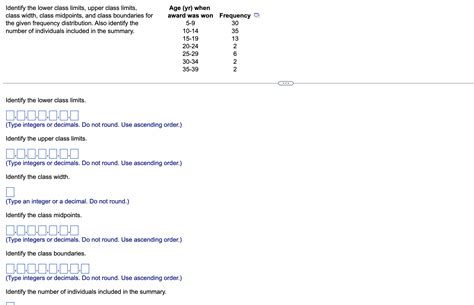 Identify The Lower Class Limits Upper Class Limits