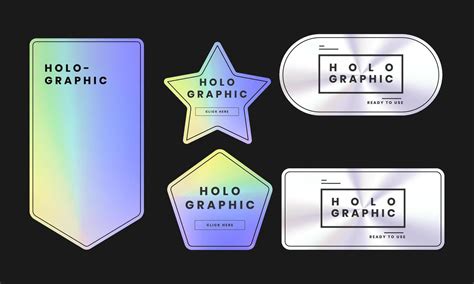 Holographic Sticker Collection Design Set 49071647 Vector Art At Vecteezy