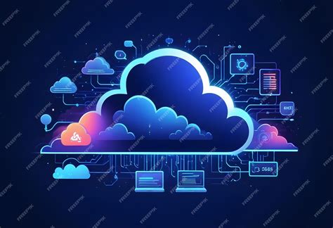 Data Base Cloud Computing Technology Premium Ai Generated Image