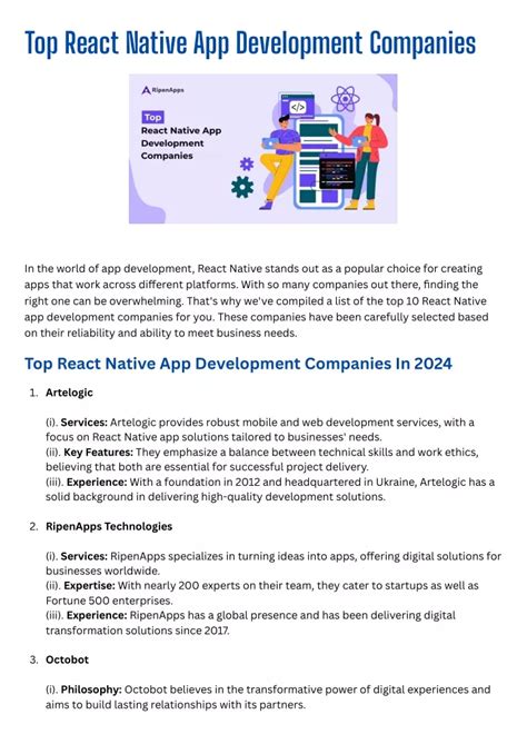 Ppt Top 10 React Native App Development Company In 2024 Powerpoint