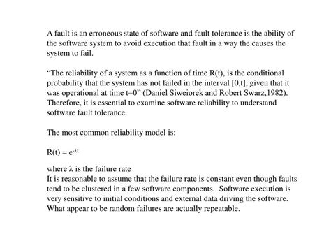 Ppt Software Fault Tolerance Powerpoint Presentation Free Download