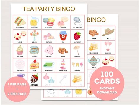 Printable Tea Party Bingo Cards Printabell • Express