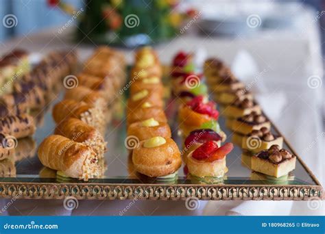 Assorted Mini Dessert On Platter Stock Image Image Of Fruits Final 180968265