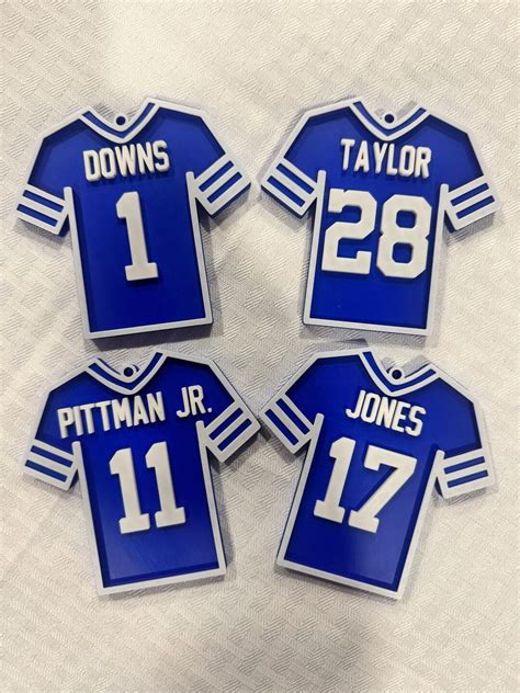 3d Printed Indianapolis Colts Jersey Christmas Ornaments Etsy