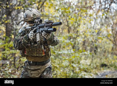 U S Marine Corps Marsoc Raider Wearing Camouflage Uniform In The
