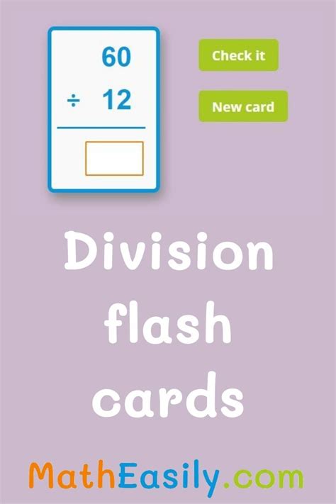Division Flash Cards Online Printable