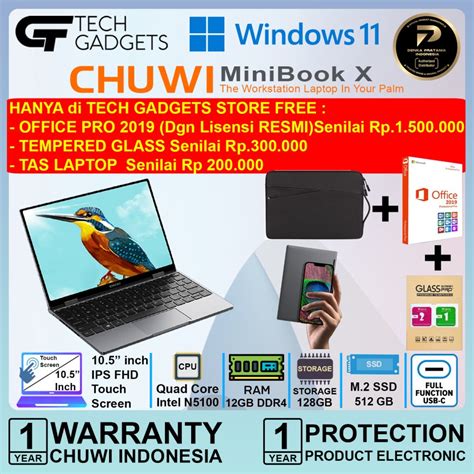 Jual CHUWI MiniBook X Laptop Yoga Style 10 8 Inch 2K Touchscreen 12GB