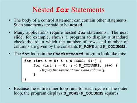 Ppt Nested For Statements Powerpoint Presentation Free Download Id