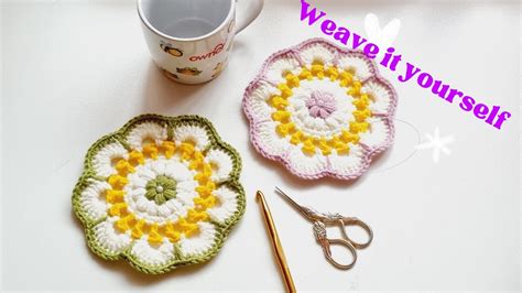 CROCHET TUTORIAL How To Crochet A Flower Coaster YouTube