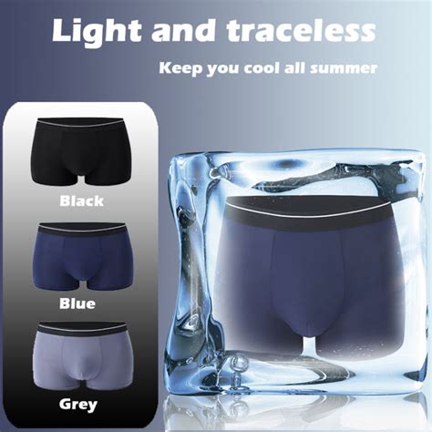1pcs Ice Silk Boxer Brief For Men Adult Seamless Mens Boxer Briefs