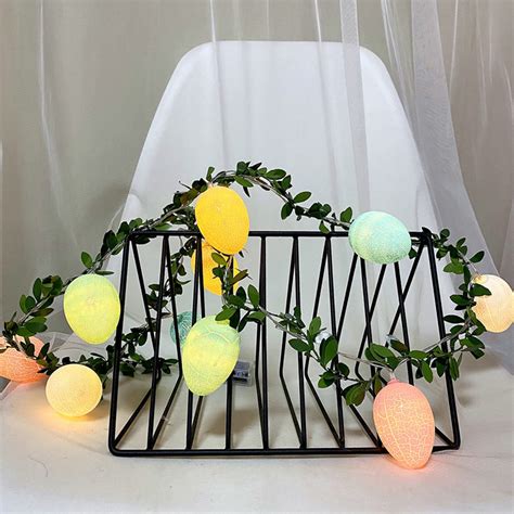 Easter Lights String Cracked Eggs Colored Lights String Holiday Theme