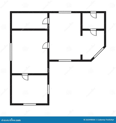 Project Of House Ground Floor Black And White Brown Architectural Plan Of A House Layout In