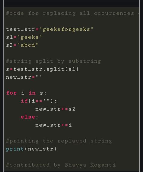 Answered Code For Replacing All Occurrences Bartleby