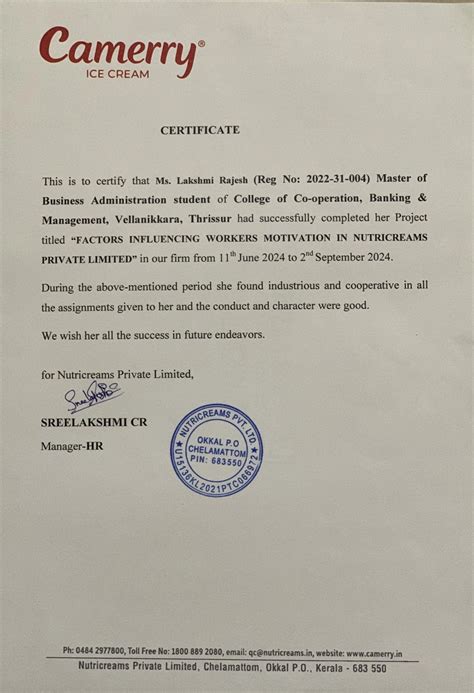 Lakshmi Rajesh On Linkedin Successfully Completed My Major Project On Factors Influencing Workers