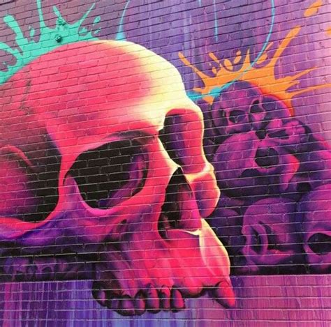 Skull Graffiti Graffiti Style Art Sidewalk Art D Street Art