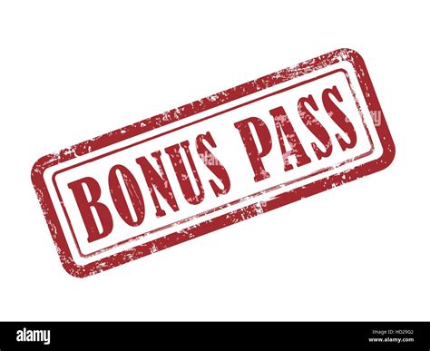 Stamp Bonus Pass In Red Over White Background Stock Vector Image And Art