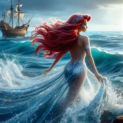 Little Mermaid Ariel In The Ocean Ariel In The Water A Mermaid