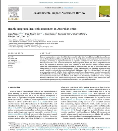 Check Out Our New Article Regarding Health Integrated Heat Vulnerability In Austria Just