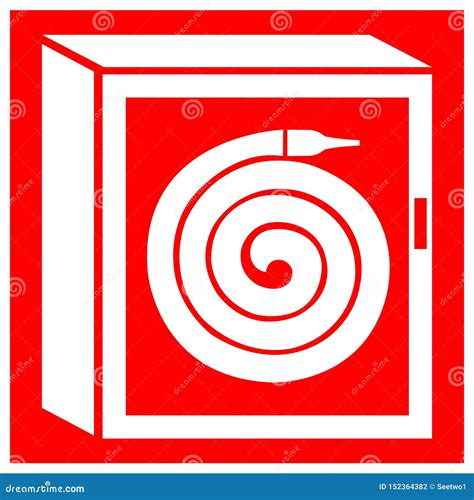 Fire Hose Reel Cabinet Symbol Sign Isolate On White Backgroundvector