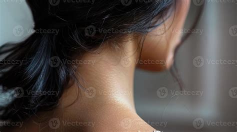 The Thick Dark Hair Lining The Nape Of A Neck Creating A Striking