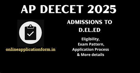 AP DEECET 2025 Notification PDF Exam Dates Apply Online