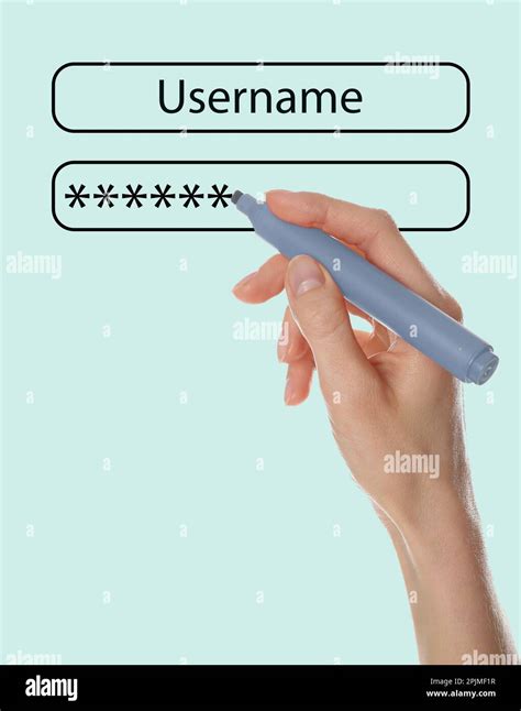 Illustration Of Authorization Interface And Woman With Marker On Light