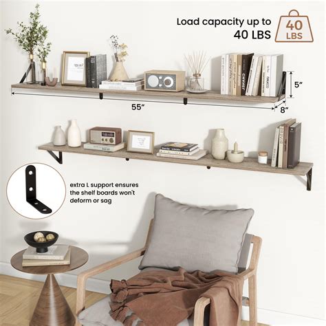 Axeman Floating Shelves For Wall 55 Inches Long 55w X 8d