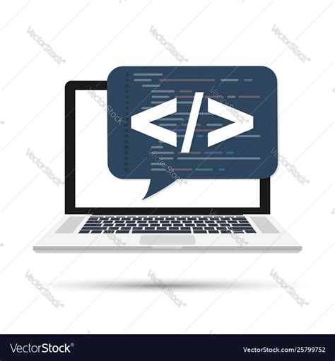 Programming Web Development Concept Code Vector Image
