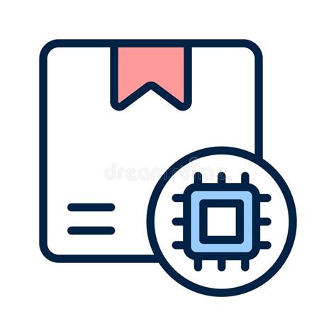 Microprocessor With Package Denoting Concept Icon Of Ai Parcel Stock Vector Illustration Of