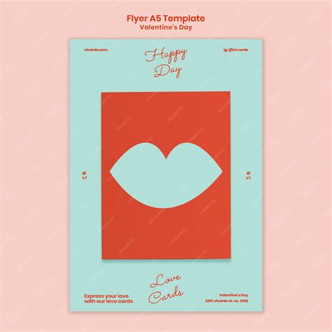 발렌타인 데이 세로 전단지 템플릿 무료 Psd 파일