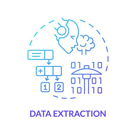 Data Extraction Blue Gradient Concept Icon Artificial Intelligence Etl Process Document