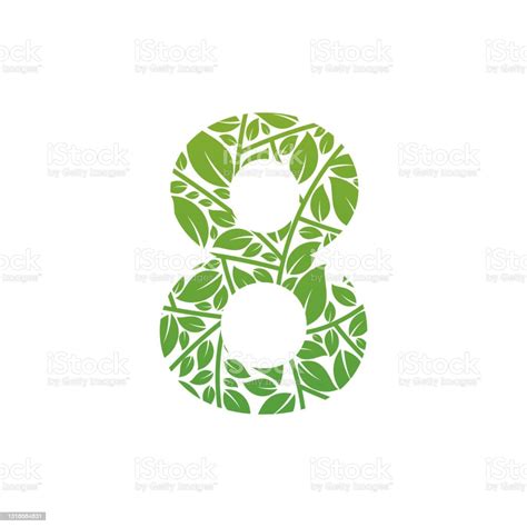 字母 8 植物標誌範本設計向量徽記設計概念創意符號圖示向量圖形及更多乾淨圖片 乾淨 健康的生活方式 商務 Istock