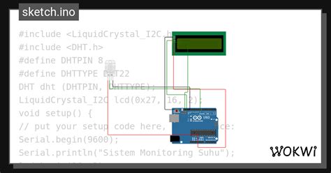 Praktek 4 Sensor To LCD Sketch Ino Wokwi ESP32 STM32 Arduino Simulator