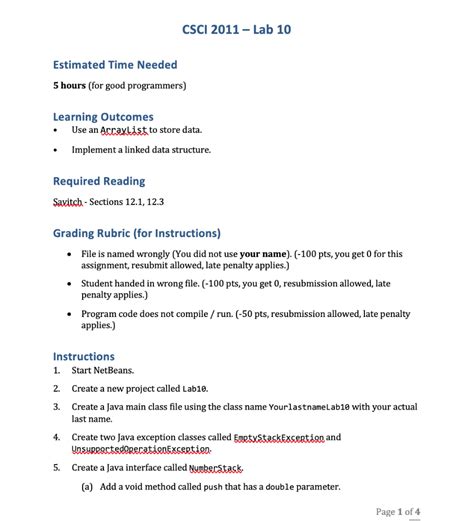 Solved CSCI 2011 Lab 10 Estimated Time Needed 5 Hours For Chegg