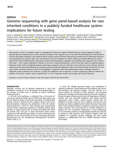 Pdf Genome Sequencing With Gene Panel Based Analysis For Rare