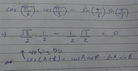 Cosπ6cosπ3 Sinπ6sinπ3
