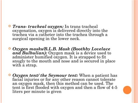 O2 Therapy Procedure Ppt First Aid Injuries