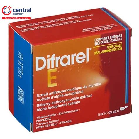 Thuốc Bổ Mắt Difrarel E Cho Người Cận Thị Tác Dụng Và Giá Bán