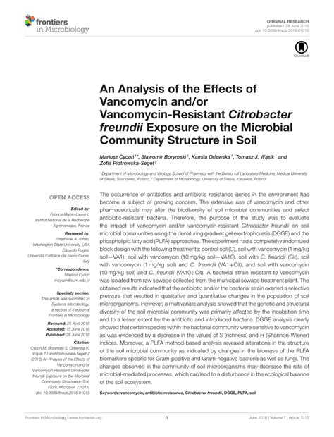 Pdf An Analysis Of The Effects Of Vancomycin Andor Vancomycin
