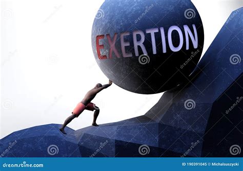 Exertion And Life Pictured As A Word Exertion And A Wreck Ball To