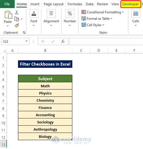 how to filter checkboxes in excel with easy steps exceldemy